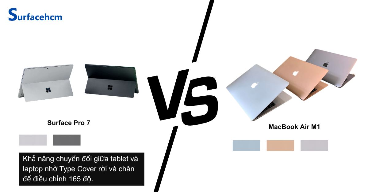Surface Pro 7 vs MacBook Air M1: Laptop hay tablet lai?